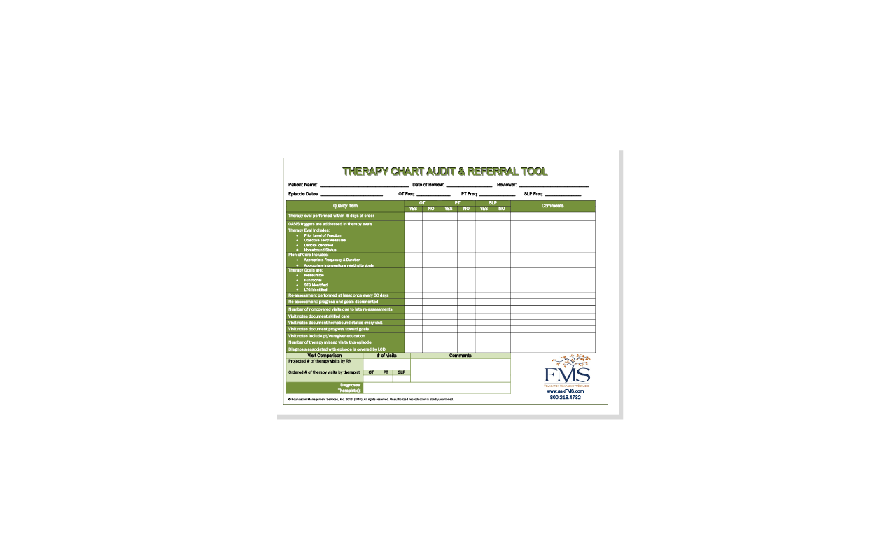 MAC Legacy (formerly FMS) Therapy Chart Audit Tool